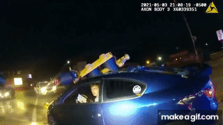 19 Year Old Impaired Driver Crashes into Police Officer on Make a GIF