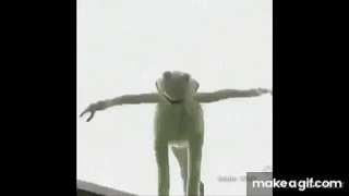 kermit callendo de edificio on Make a GIF