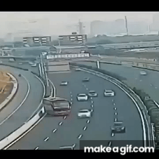 Bus Driver Makes a U-turn on Busy Highway on Make a GIF