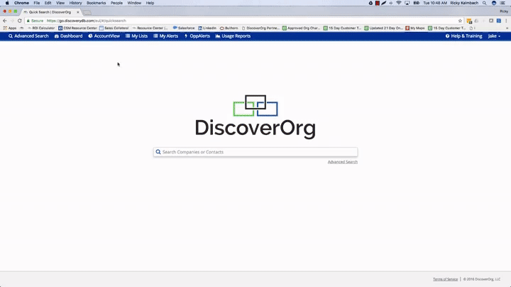 DiscoverOrg Account View on Make a GIF
