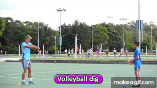 Pairs: Digging/passing (grade 3-6) | Teach Volleyball Skills on Make a GIF