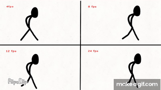 Difference between 4, 8, 12 & 24 fps using a Stickman Animation ...