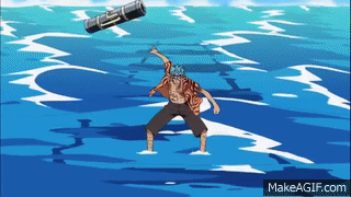 Franky tries to stop the Puffing Tom- Funimation on Make a GIF
