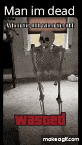 Falling skeleton on Make a GIF