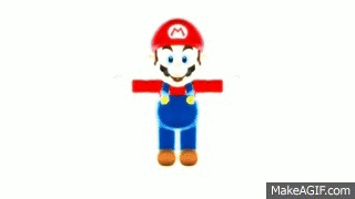 Super Mario Galaxy Model Mario 'test' 360 turn around on Make a GIF