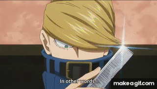 My Hero Academia Best Jeanist tries to style Bakugo's hair on Make a GIF
