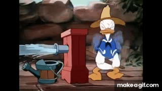 Donald Duck Pumping Water at Hihg Speed for 10 Hours on Make a GIF