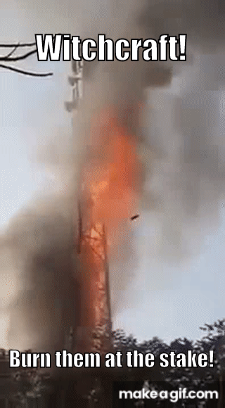 Burning Cell Tower on Make a GIF