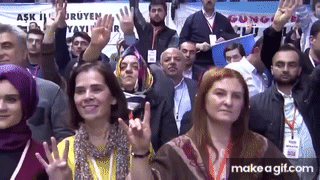 Bozkurt işareti yaparken jet hızıyla rabia işaretine geçen abla on Make ...