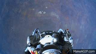 Felix Baumgartner's supersonic freefall from 128k' - Mission Highlights on Make a GIF
