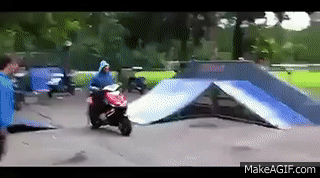 scooter jump fail on Make a GIF