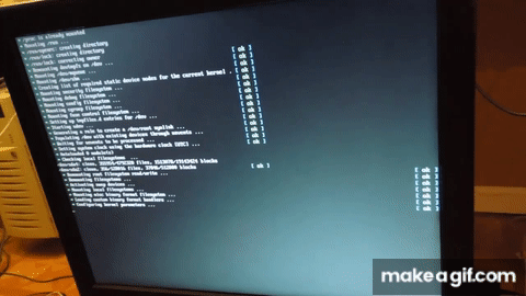 2005 PC running Gentoo: 24 second boot time! on Make a GIF
