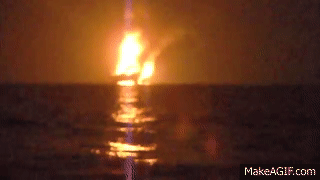Deep Water Horizon Moments after Explosion Live Footage on Make a GIF