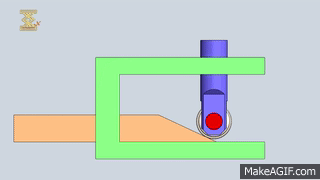 Wedge-Type Mechanism With A Roller on Make a GIF