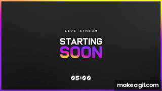 5 Min Countdown - Live Stream Starting Soon (Twitch Gradient) on Make a GIF