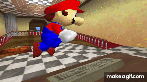 Mario Speedruns Super Mario 64 on Make a GIF