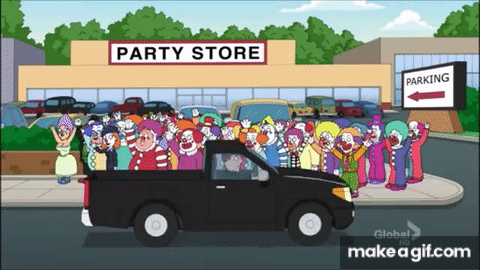 Family Guy - Out Of Work Clowns on Make a GIF