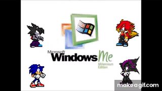 Sonic Characters in the Microsoft Windows Me Logo on Make a GIF