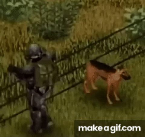 Project Zomboid dog vaults fence meme on Make a GIF