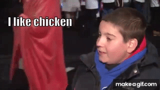 11 Year Old Kid loves Fried Chicken! Such a great kid! on Make a GIF