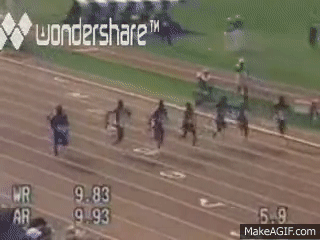 Carl Lewis 100m Fastest Time Ever!!!!!! on Make a GIF