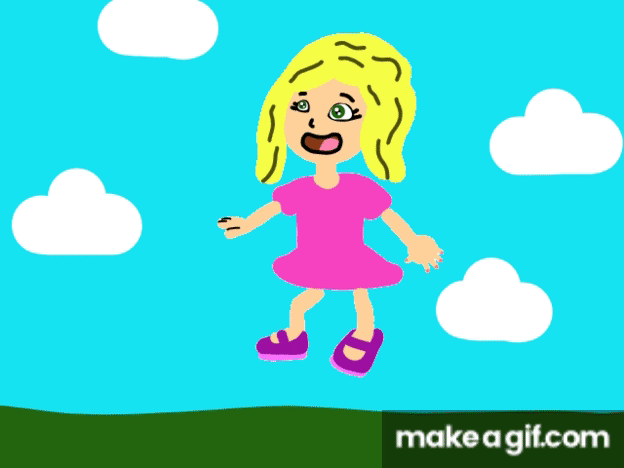 Cute Little Girl Floating Up on Make a GIF