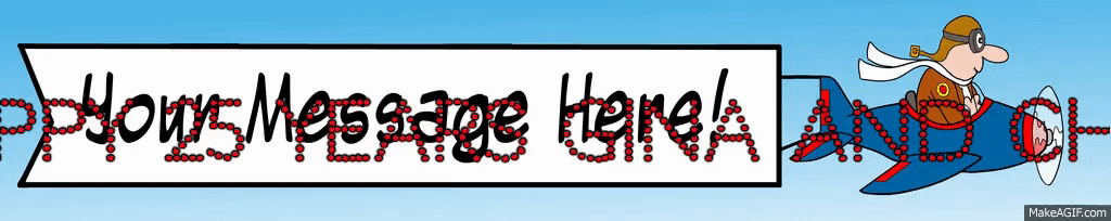 Airplane with Text Banner on Make a GIF