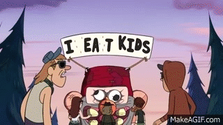 Gravity Falls: Grunkle Stan's Balloon "I Eat Kids" (HD) on Make a GIF