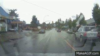 Vancouver BMW M5 crashes into a bus stop fail on Make a GIF