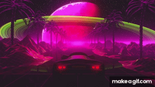 Free Motion Graphic Background 👾 Neon Pink Outrun Retrowave Car 80s VJ ...