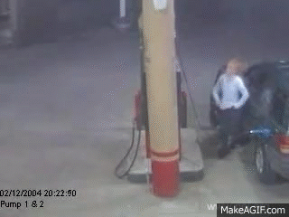 Gas Station Fire, Static Electricity Starts a Flash Fire. on Make a GIF