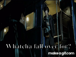 Harry Potter : 'What'd you fall over for?' on Make a GIF
