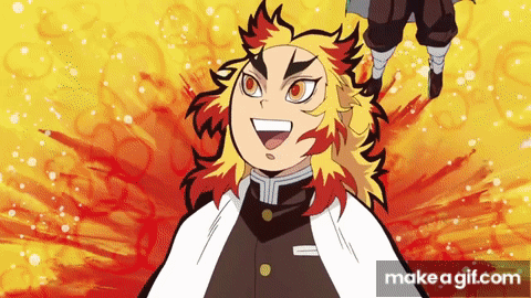 Tanjiro, Zenitsu and Inosuke say Aniki to Rengoku on Make a GIF