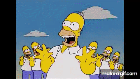 The Simpsons - Homer Clones Run Off Of Cliff on Make a GIF