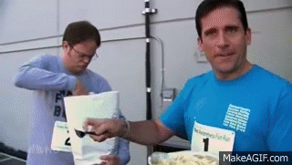 The Office- Season 4- Michael/Dwight- Carbo Load on Make a GIF