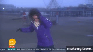 Storm Gertrude Blows Weather Reporter Off Her Feet On Blackpool Beach | Good Morning Britain on ...