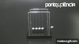 Pontociência - Brincando com o Pêndulo de Newton on Make a GIF