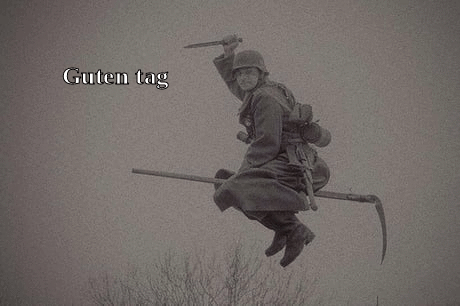 Hans says Guten tag on Make a GIF