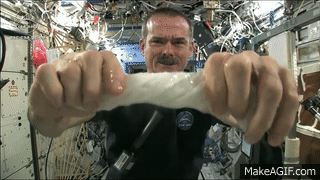 Wringing out a Water Soaked Washcloth in Space on Make a GIF