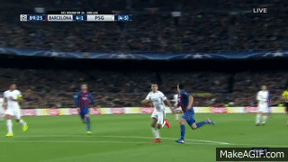 SI HUBO PENAL A LUIS SUAREZ, HAY DOS CONTACTOS BARCA VS PSG on Make a GIF