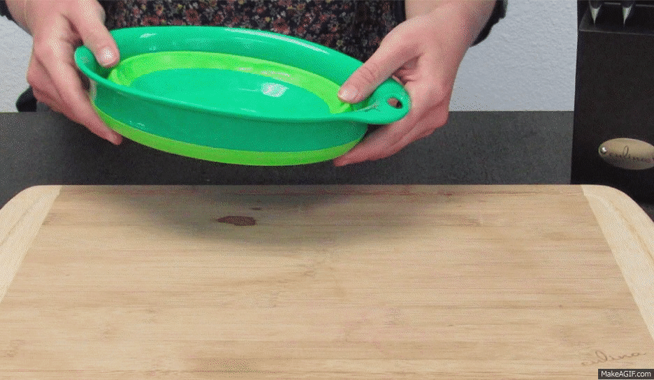 Culina Collapsible Mixing Bowl goes from flat to full fledge wide ...