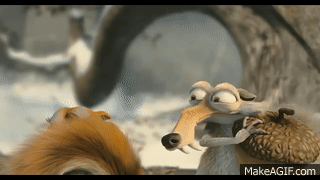 ice age 3 scrat meets girl on Make a GIF