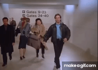 Seinfeld The Airport - Running/Get your knees up! on Make a GIF