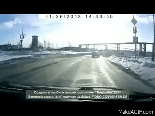 Russian T90 Tank crossing a road out of nowhere! on Make a GIF