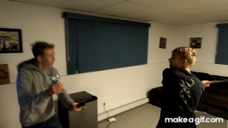 alex smashing a tv on Make a GIF