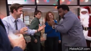 Darryl falls through table WITH STYLE on Make a GIF