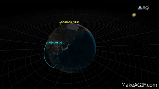 Iridium 33 and Cosmos 2251 Collision on Make a GIF