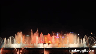 Montjuic Magic Fountain - Barcelona on Make a GIF