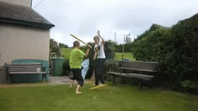 Kid gets knocked out by baseball bat! on Make a GIF