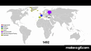 European Colonial Empires 1492-2008 on Make a GIF